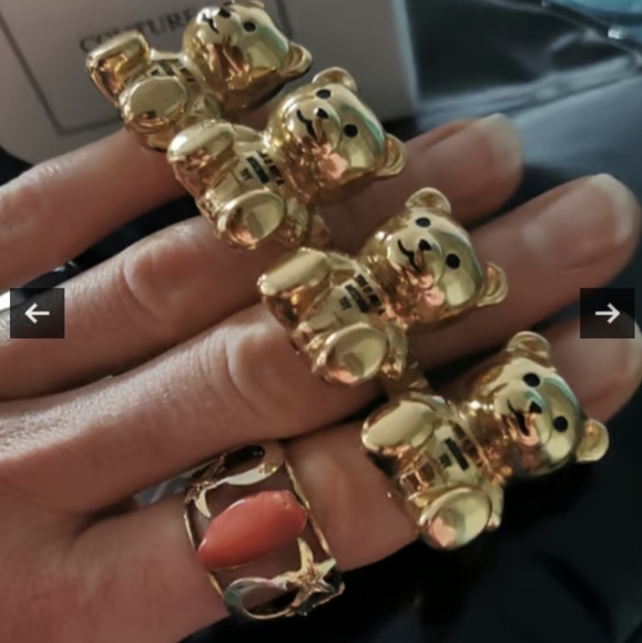 Moschino | Jewelry | Authentic Moschino Teddy Bear Knuckle Duster Ring ...